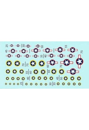 US aircraft markings WW2 Pacific & Europe D119 - Decals GHQ 1:285 / 6mm ...